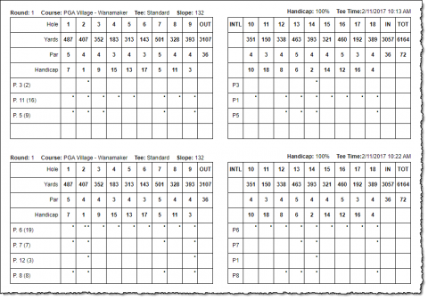 Tee Sheets | Flyer Golf